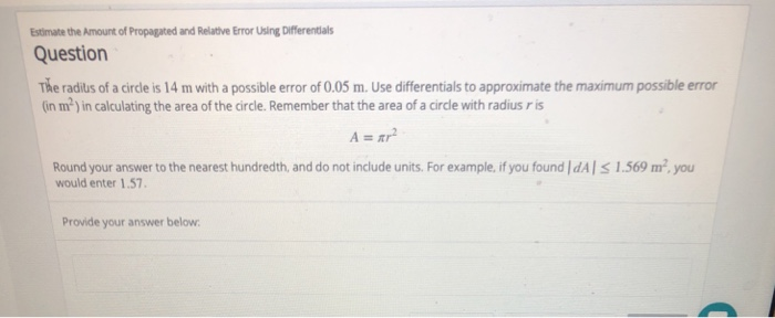 Solved Estimate the Amount of Propagated and Relative Error | Chegg.com