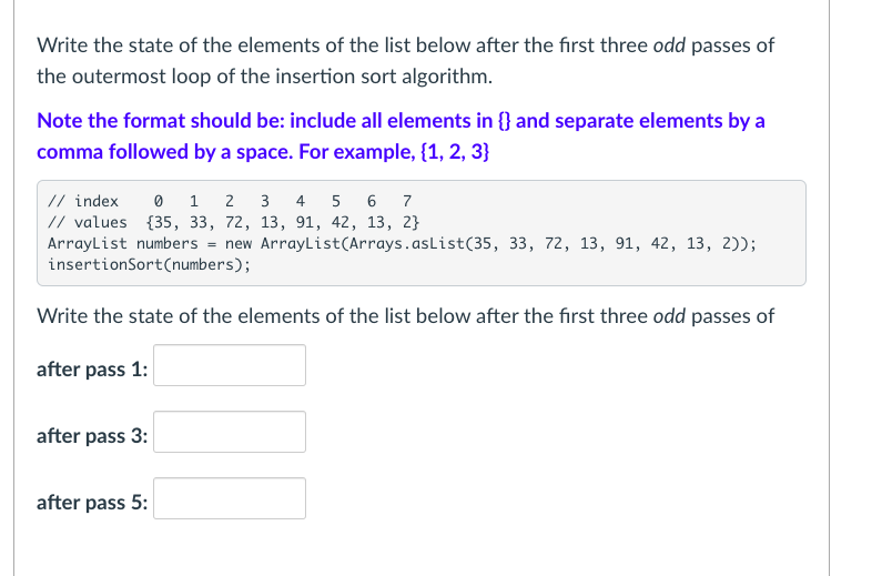 Solved Write the state of the elements of the list below | Chegg.com