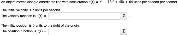 Solved An Object Moves Along A Coordinate Line With