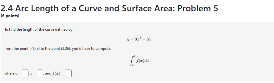 Solved To find the length of the curve defined by y=3x^3 + | Chegg.com