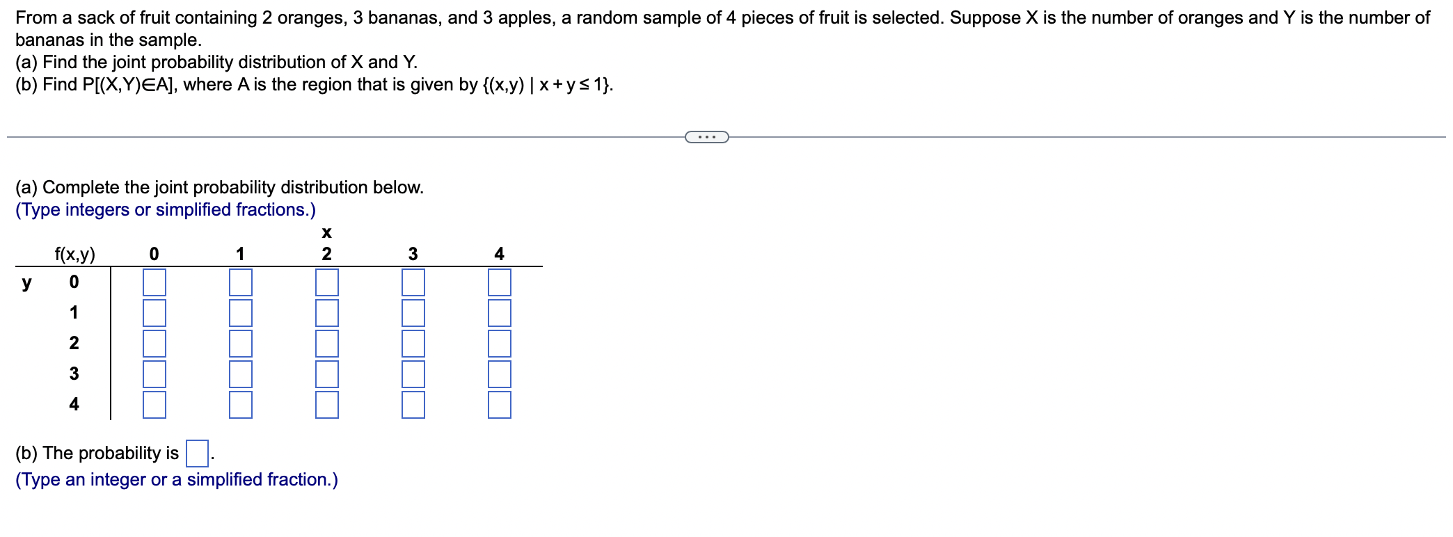 Solved From a sack of fruit containing 2 oranges, 3 bananas, | Chegg.com