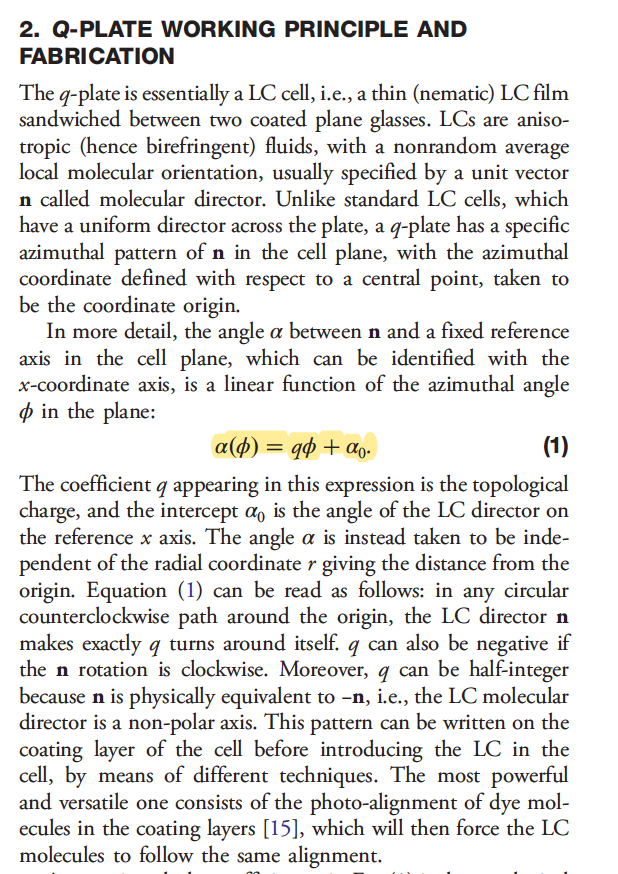Solved 2. Q-PLATE WORKING PRINCIPLE AND FABRICATION The | Chegg.com