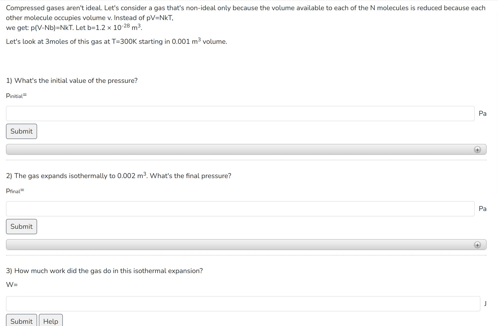 Solved Compressed gases aren't ideal. Let's consider a gas | Chegg.com