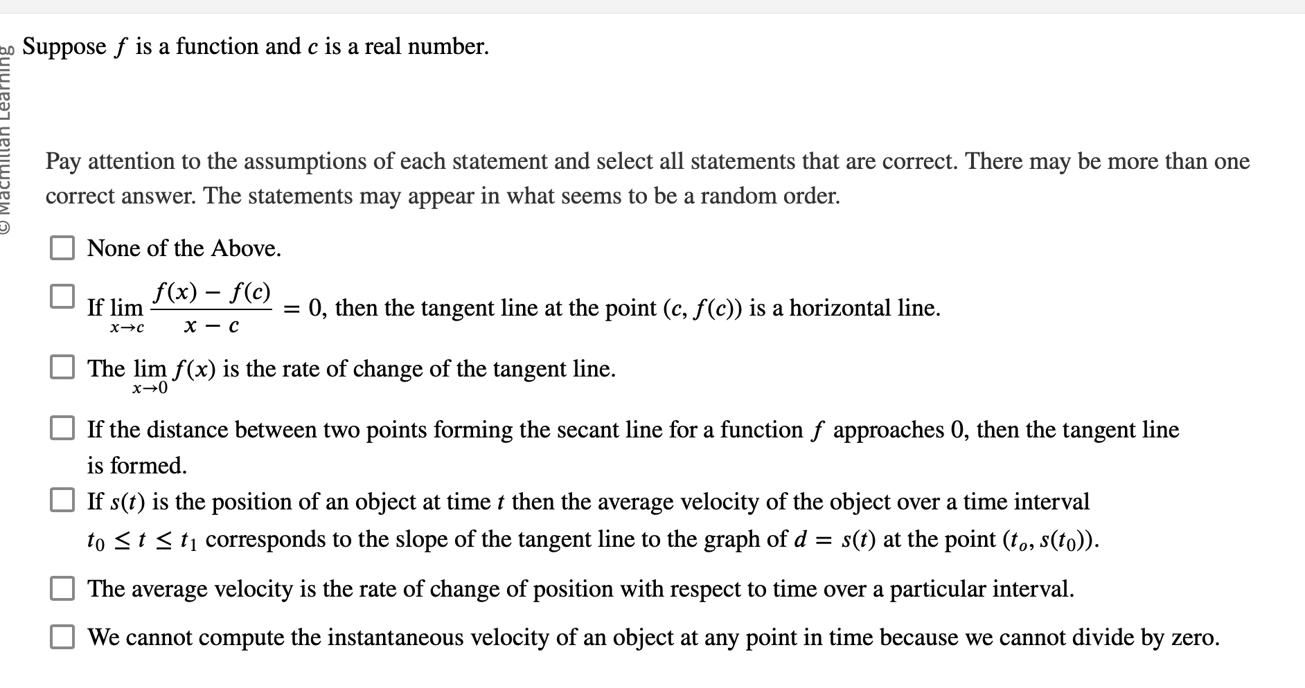 Solved Suppose f ﻿is a function and c ﻿is a real number.Pay | Chegg.com