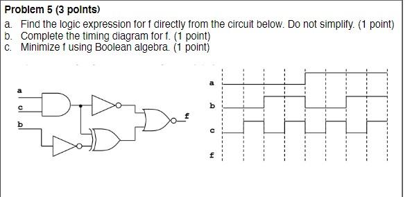 Solved Problem 5 (3 points) a Find the logic expression for | Chegg.com