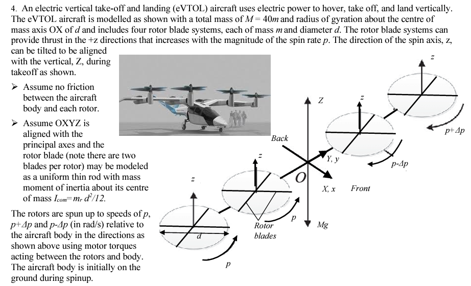 Solved 4. An electric vertical take-off and landing (eVTOL) | Chegg.com
