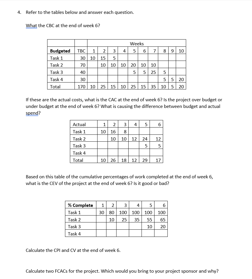Solved Refer to the tables below and answer each | Chegg.com