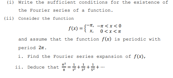 Solved I Write The Sufficient Conditions For The Existence