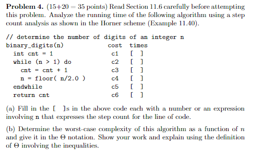 Solved Problem 4. (15+20 = 35 points) Read Section 11.6 | Chegg.com