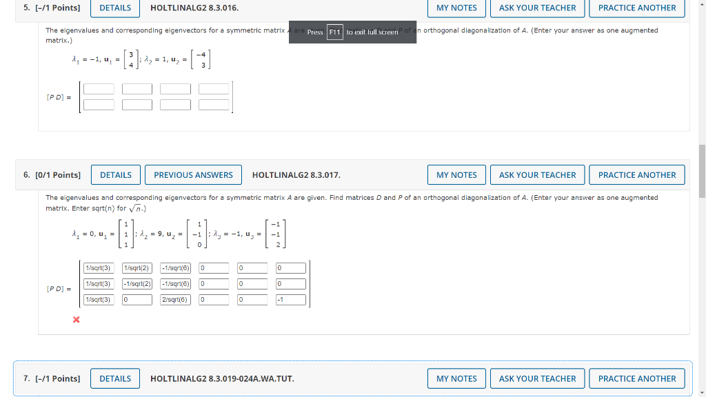 Solved The elgenvalues and corresponding elgenvectors for a | Chegg.com