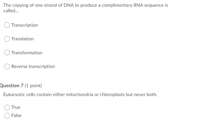 Solved The copying of one strand of DNA to produce a | Chegg.com