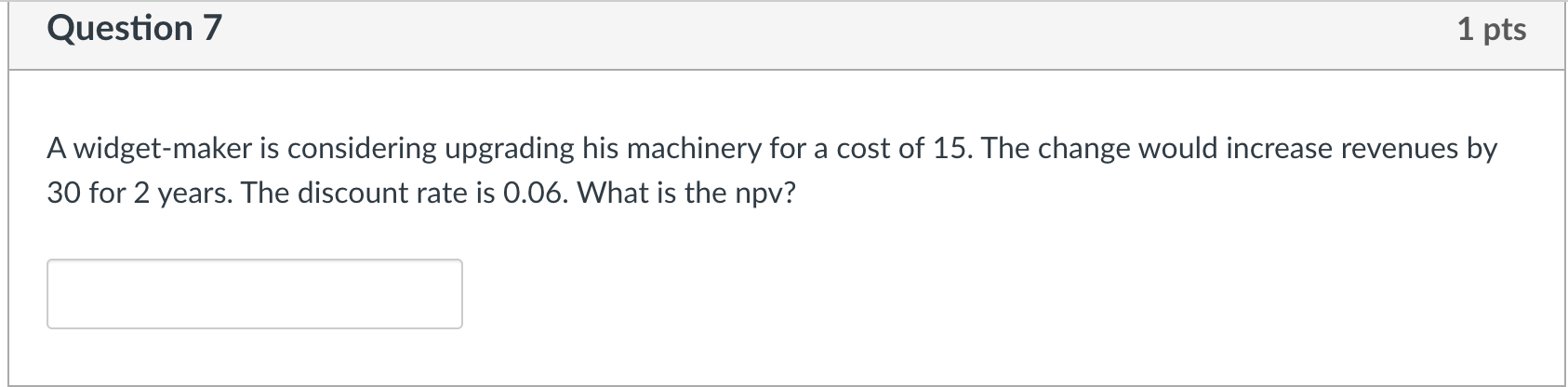Solved A widget-maker is considering upgrading his machinery | Chegg.com