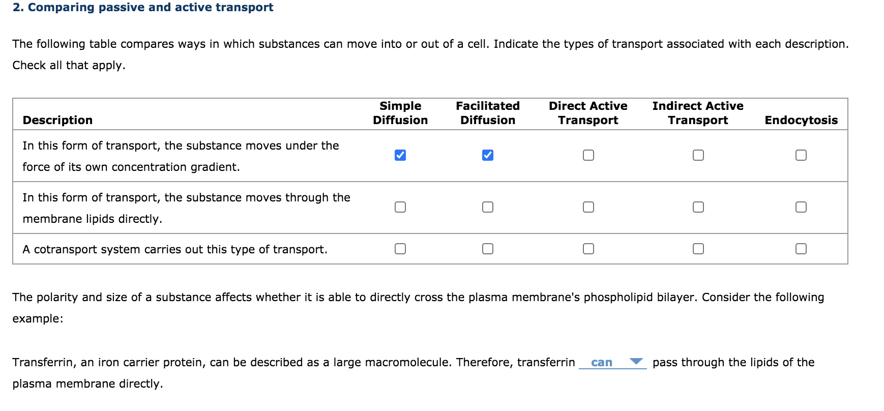 Solved 2. Comparing passive and active transport The | Chegg.com Solved 2. Comparing passive and active transport The | Chegg.com