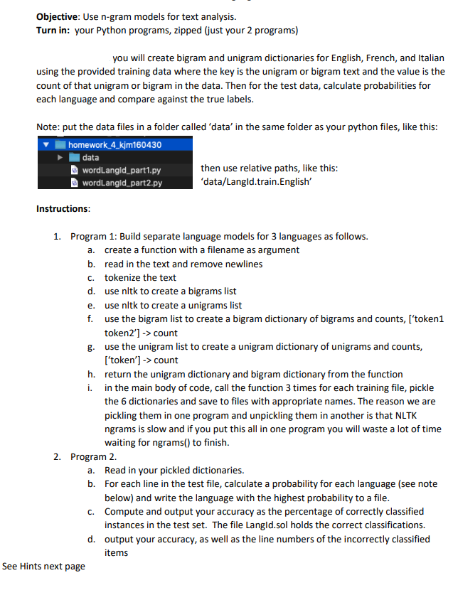 Objective: Use n-gram models for text analysis. Turn | Chegg.com