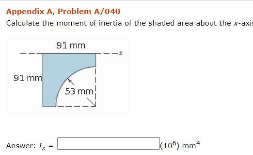 Solved Appendix A, Problem A/040 Calculate the moment of | Chegg.com