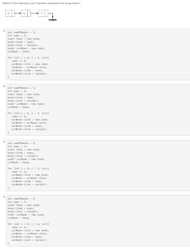 Solved Given the following code fragment, which image option | Chegg.com