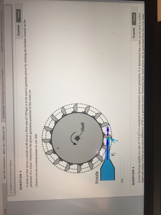 Solved A water jet that leaves a nozzle at 60 m/s a flow | Chegg.com