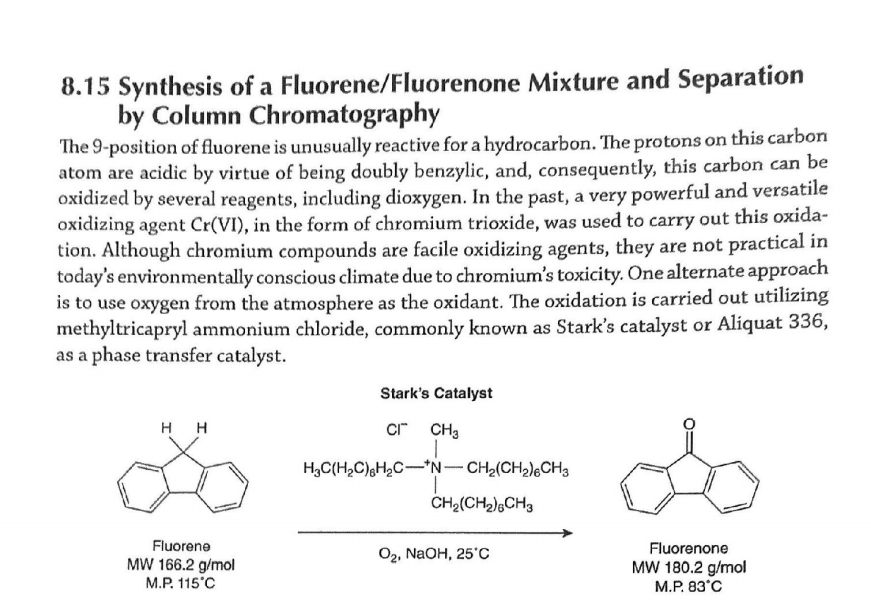 Solved Procedure 1: Oxidation of Fluorene to Fluorenone | Chegg.com