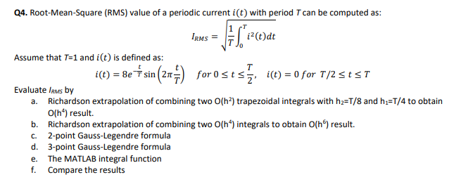 Solved Q4. Root-Mean-Square (RMS) value of a periodic | Chegg.com