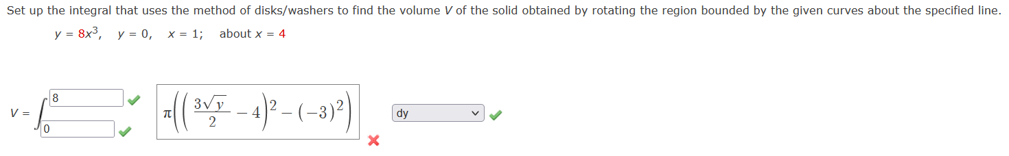 Solved Set up the integral that uses the method of | Chegg.com