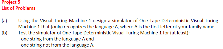 Project 5 List of Problems (a) (b) Using the Visual | Chegg.com