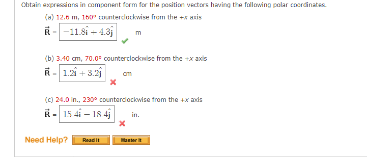 Solved Obtain expressions in component form for the position | Chegg.com