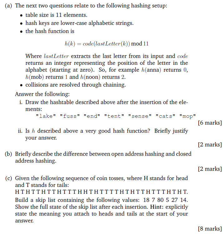 Solved (a) The next two questions relate to the following | Chegg.com