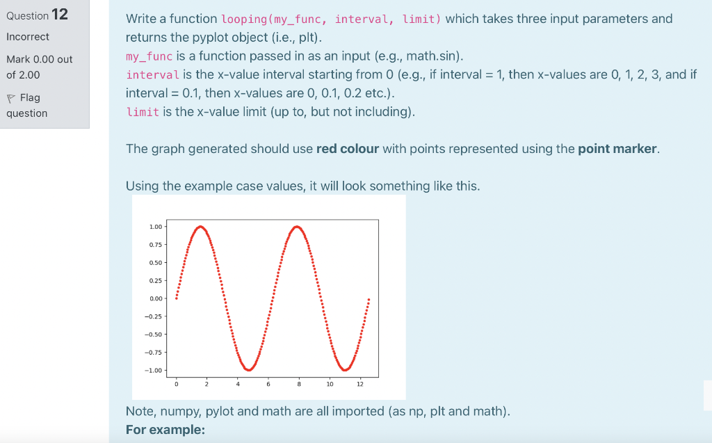 Solved Question 12 Incorrect Mark 0.00 out of 2.00 Flag | Chegg.com