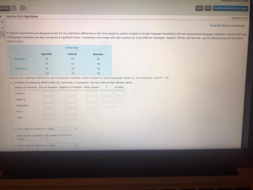 Solved SCO Save Submit Assignment for Grading Exercise 13.43 | Chegg.com