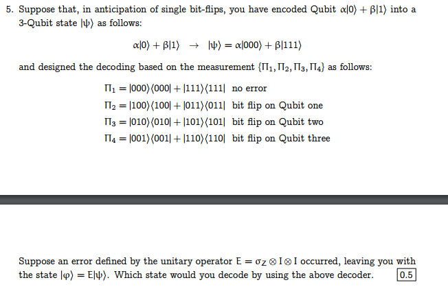 5. Suppose that, in anticipation of single bit-flips, | Chegg.com