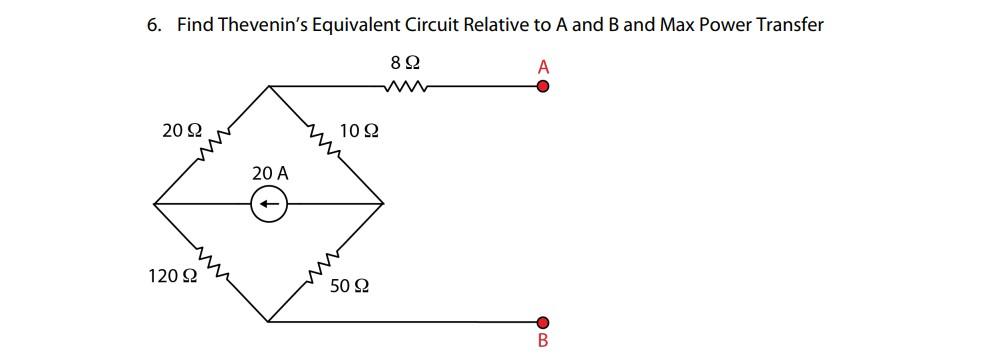 Solved 6. Find Thevenin's Equivalent Circuit Relative to A | Chegg.com