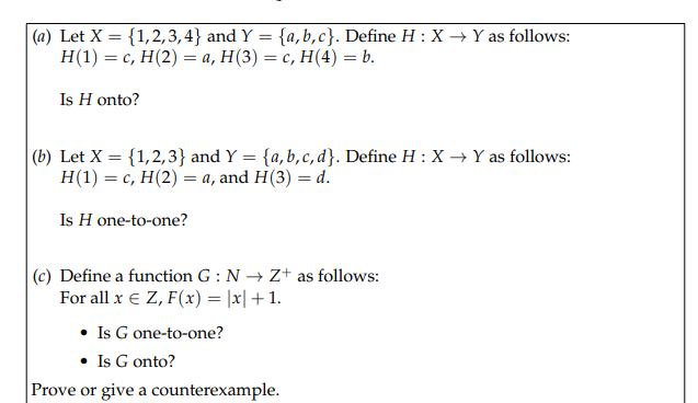 Solved (a) Let X = {1,2,3,4} and Y = {a,b,c}. Define H :X + | Chegg.com