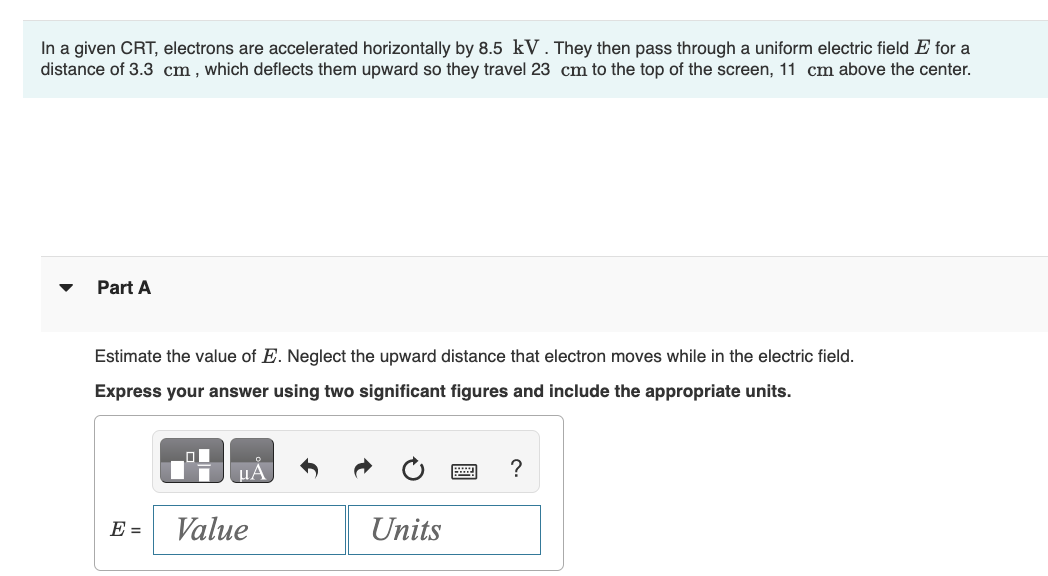 Solved In A Given Crt Electrons Are Accelerated