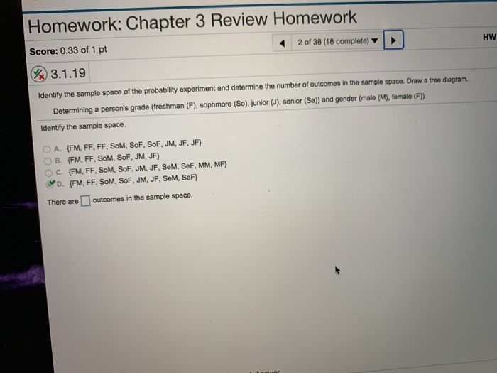 Solved Homework: Chapter 3 Review Homework Score: 0.33 of 1 | Chegg.com