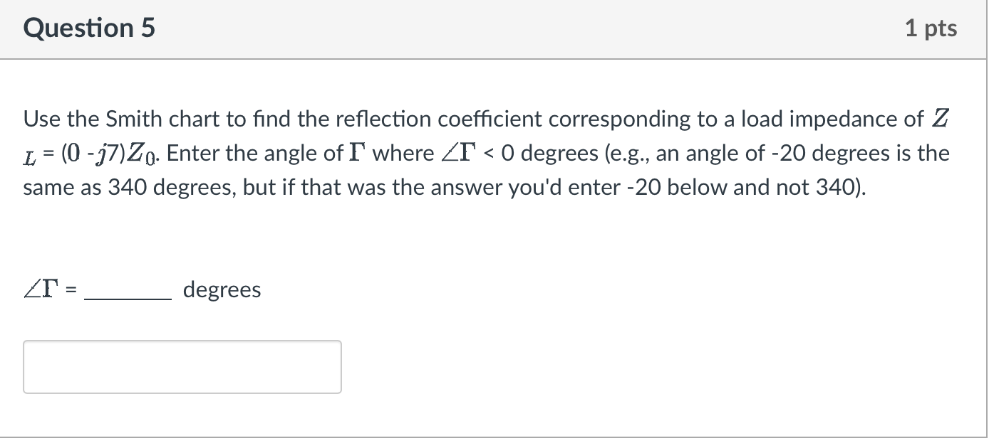 Solved Please solve Question 5Use the Smith chart to find | Chegg.com