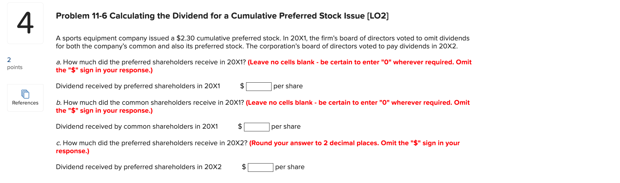 Solved Problem 11-6 Calculating the Dividend for a | Chegg.com