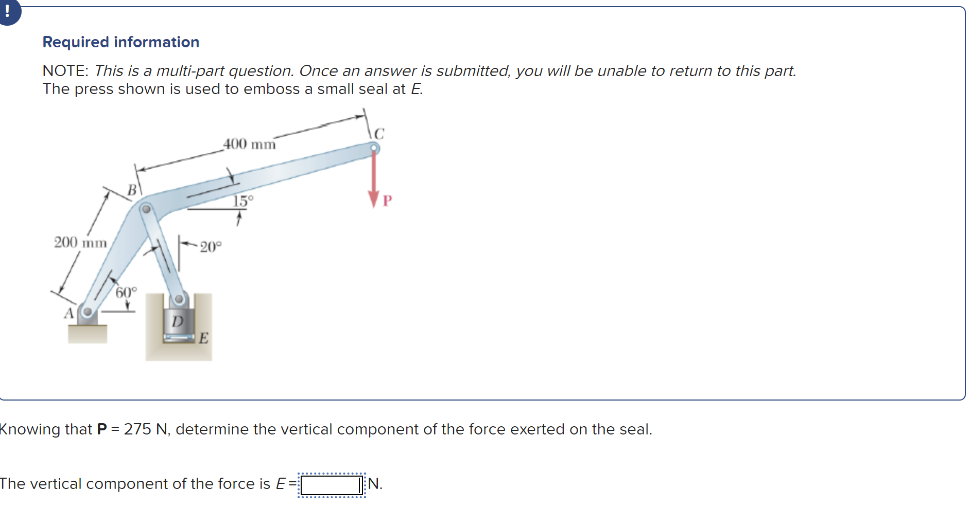 Solved Required information NOTE: This is a multi-part | Chegg.com