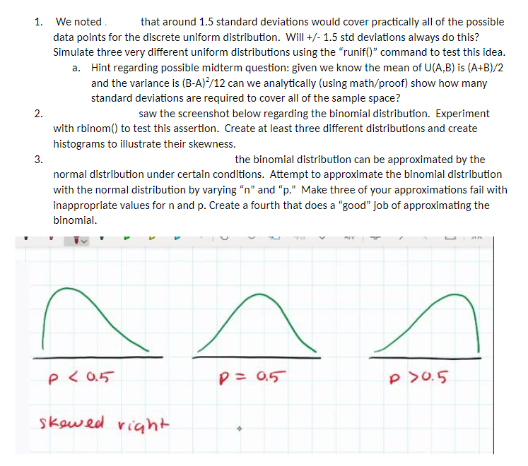 Solved 1. We noted. that around 1.5 standard deviations | Chegg.com