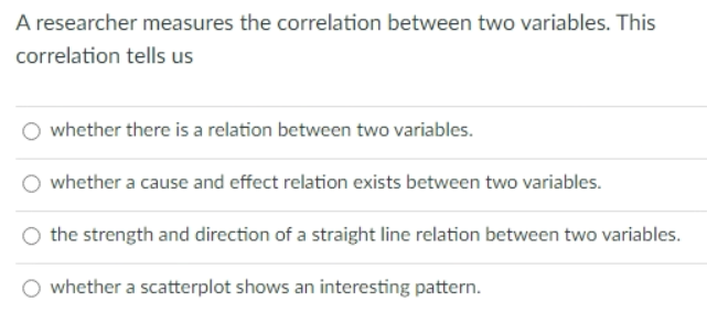 Solved A researcher measures the correlation between two | Chegg.com