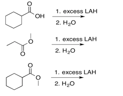Solved 1. excess LAH 2. H2O 1. excess LAH 2. H20 OH 1. | Chegg.com