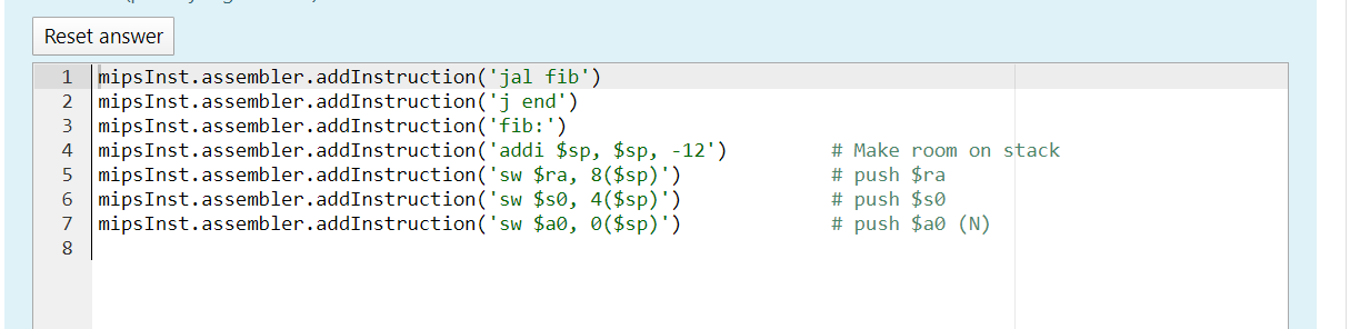 Solved Implement the following C code in MIPS assembly. 1 1 | Chegg.com