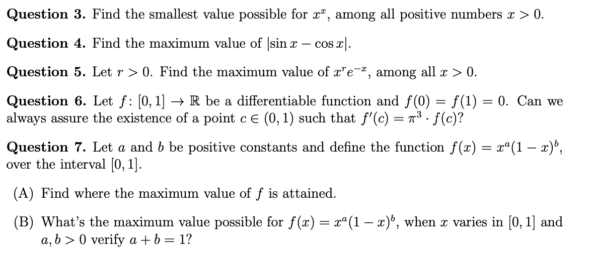 Solved Question 3. Find the smallest value possible for x4, | Chegg.com