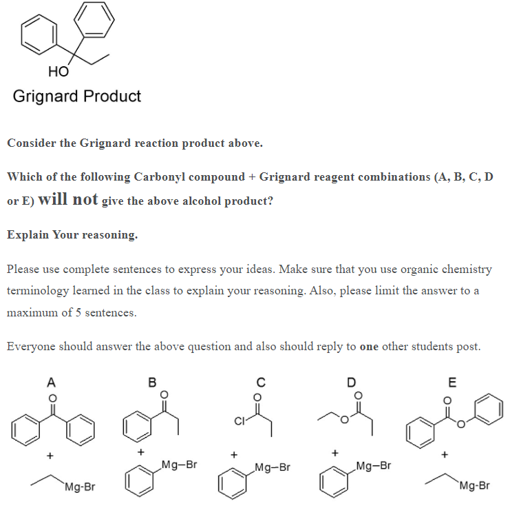Solved Q HO Grignard Product Consider the Grignard reaction | Chegg.com