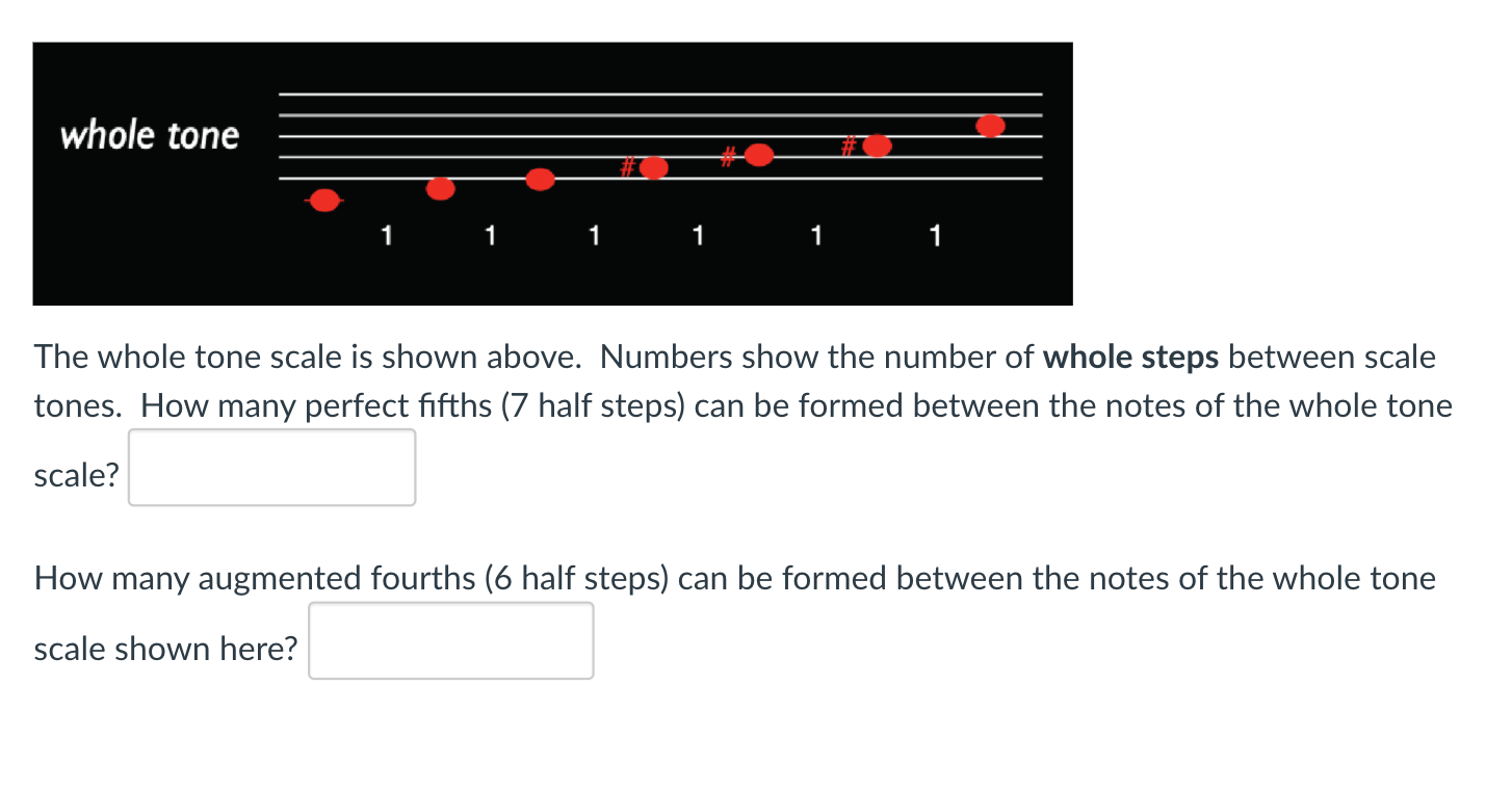 whole tone 1 1 1 1 1 The whole tone scale is shown | Chegg.com