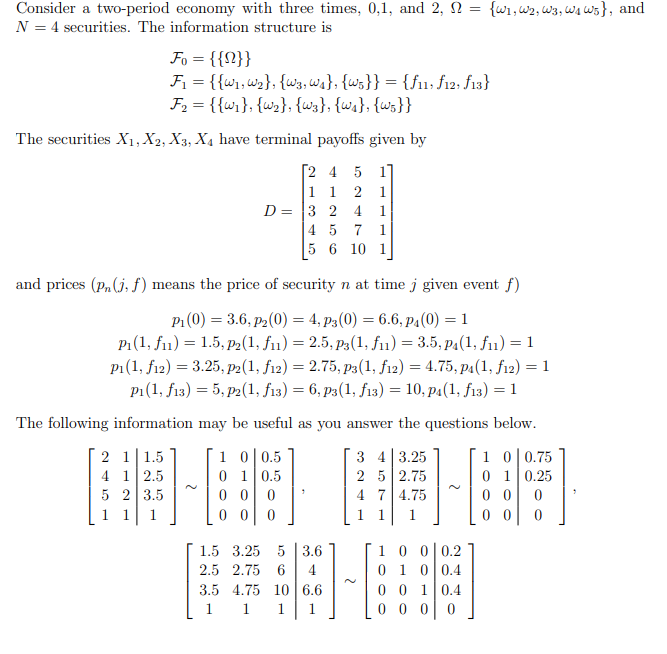 (a) Draw the tree diagram for this market. Include | Chegg.com