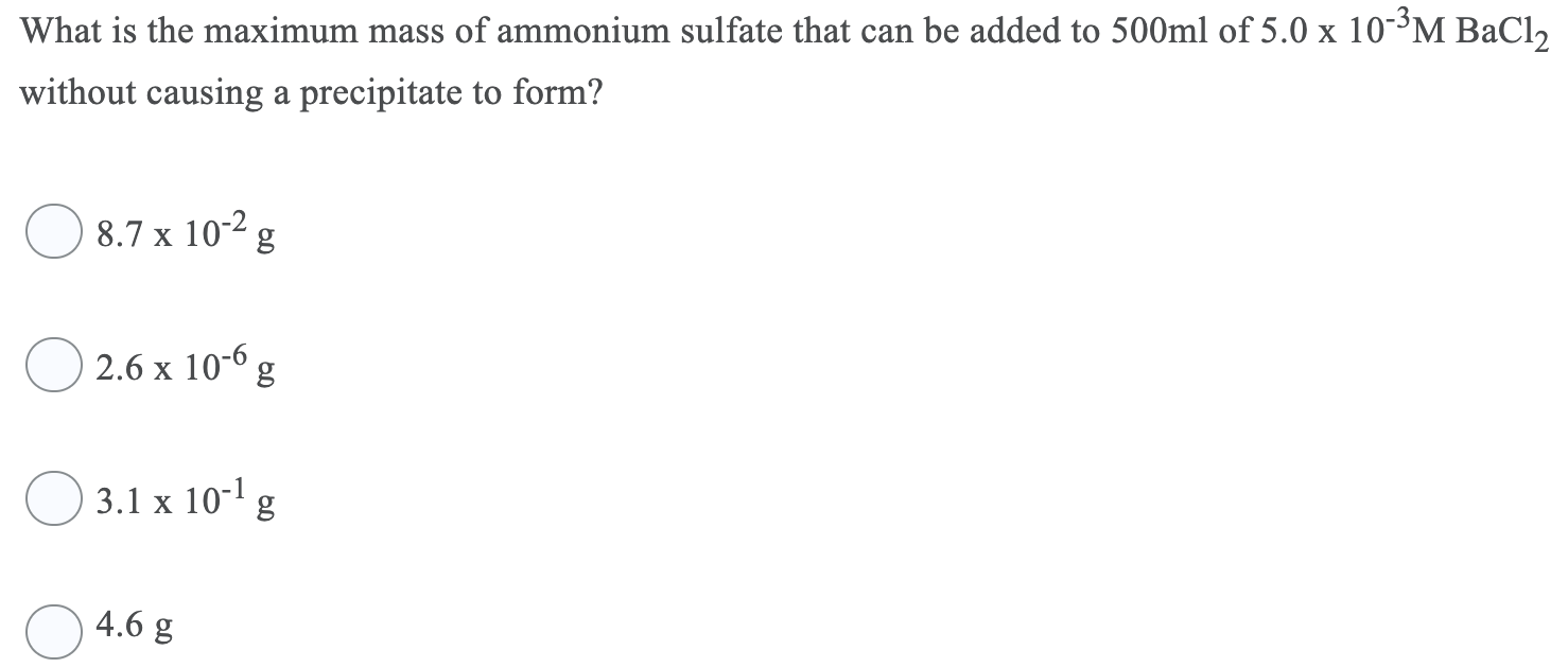 Solved How many grams of barium sulfate will precipitate | Chegg.com