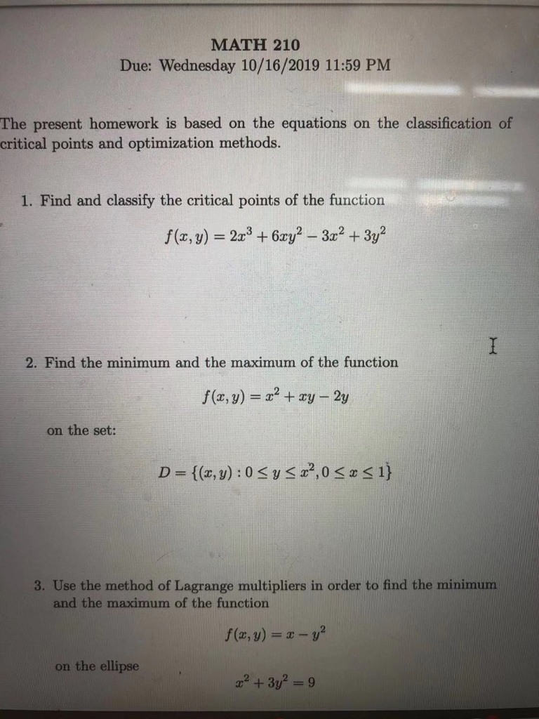 Solved ΜΑΤΗ 210 Due: Wednesday 10/16/2019 11:59 PM The | Chegg.com