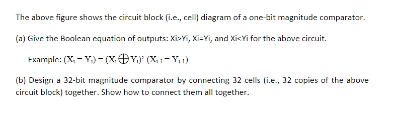 Solved Q3. One bit designThe above figure shows the circuit | Chegg.com