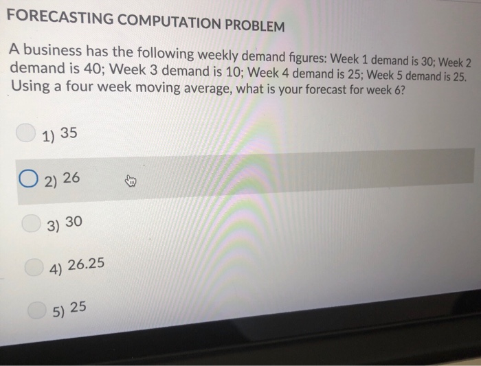 Solved FORECASTING COMPUTATION PROBLEM A business has the | Chegg.com