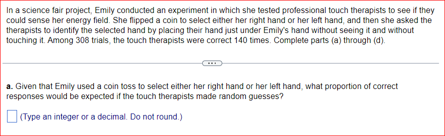 Solved In a science fair project, Emily conducted an | Chegg.com